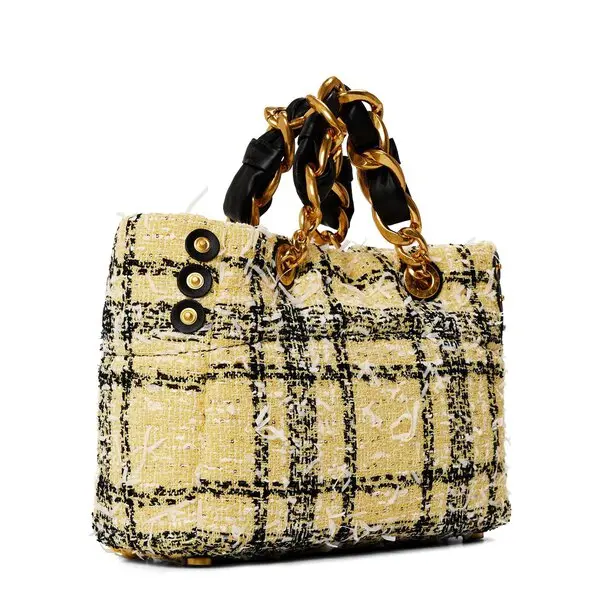 Balmain Checkered Tweed Handbag
