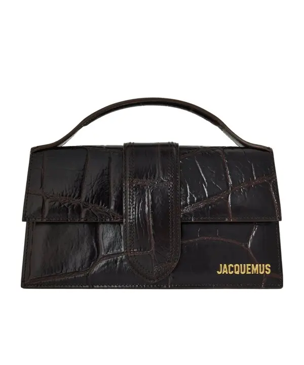 Jacquemus Large Capacity Leather Crossbody Bag - Black