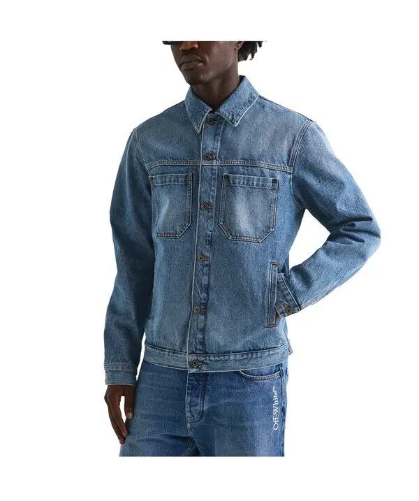 Off-White Oversized Denim Jacket With Logo