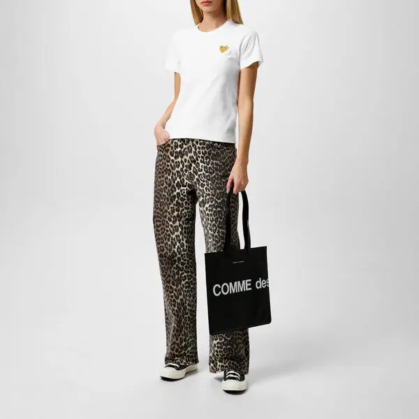 Play Comme Des Garcon Solid Color Crew Neck Short Sleeve
