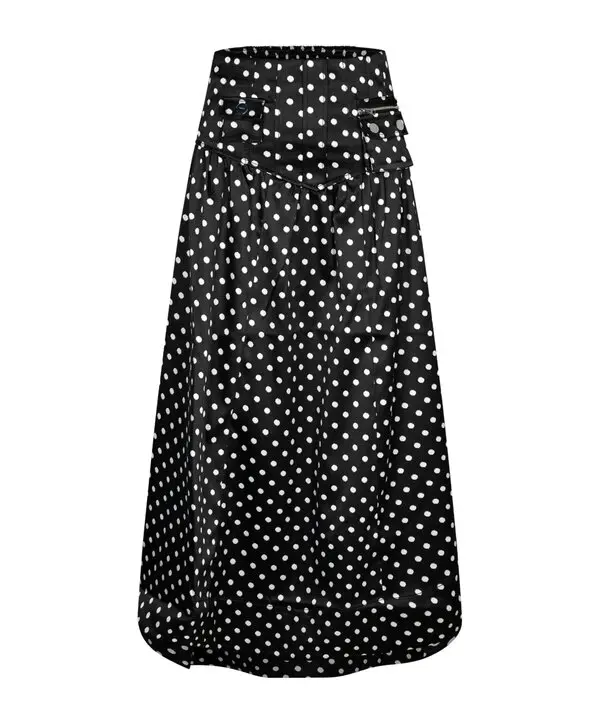 GANNI Polka Dot Midi Skirt
