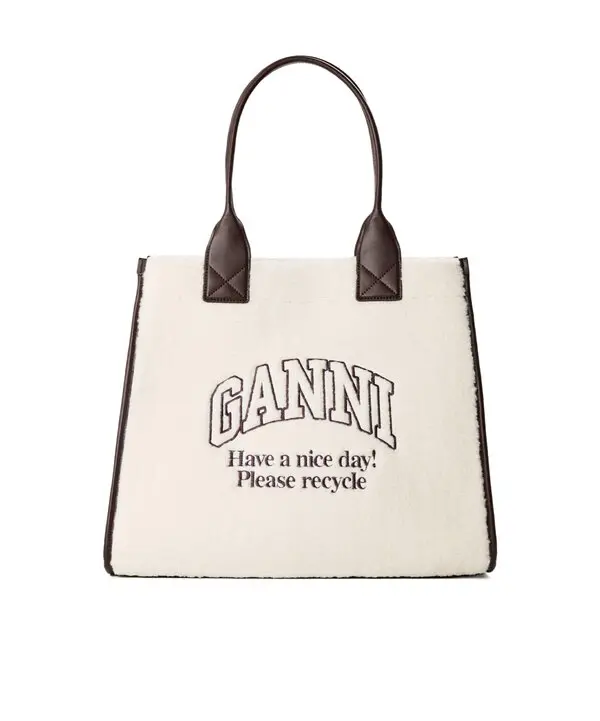 GANNI Leather Tote Bag
