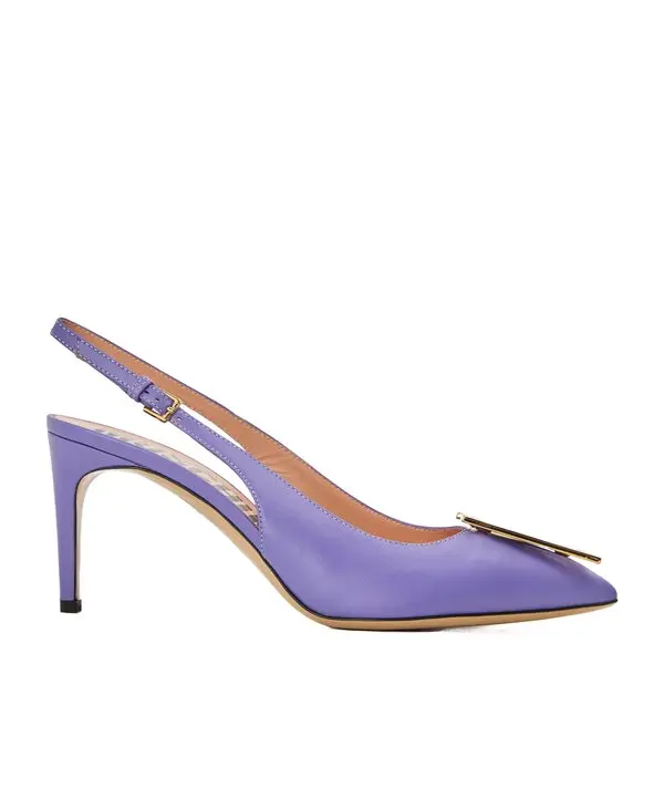 Moschino Logo-detailed High-heeled Sandals - Purple