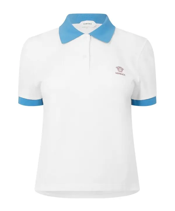 Versace Minimalist Short-sleeve Polo Shirt - White