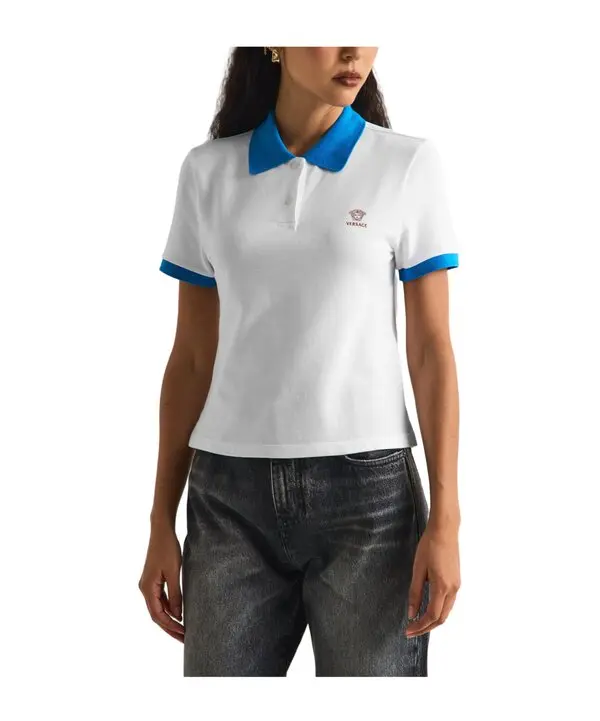 Versace Minimalist Short-sleeve Polo Shirt