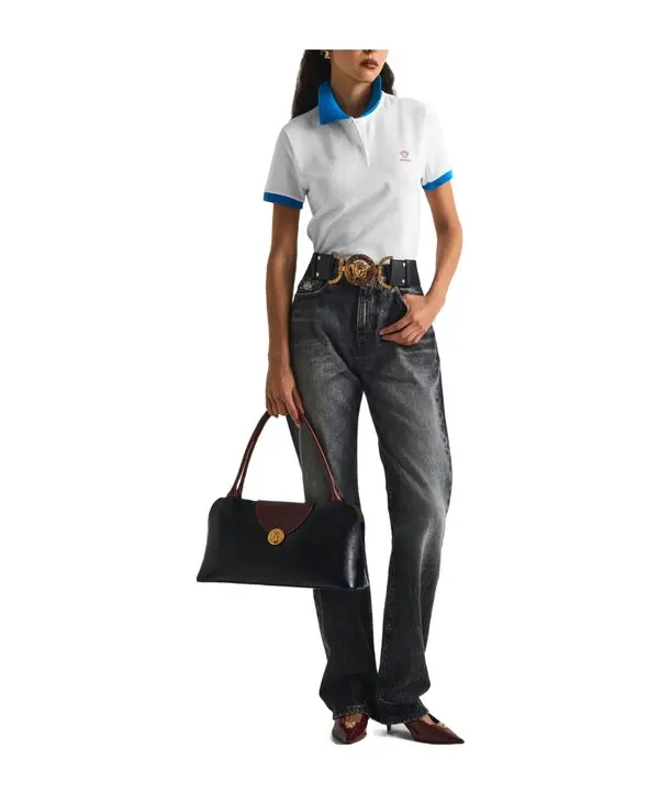 Versace Minimalist Short-sleeve Polo Shirt