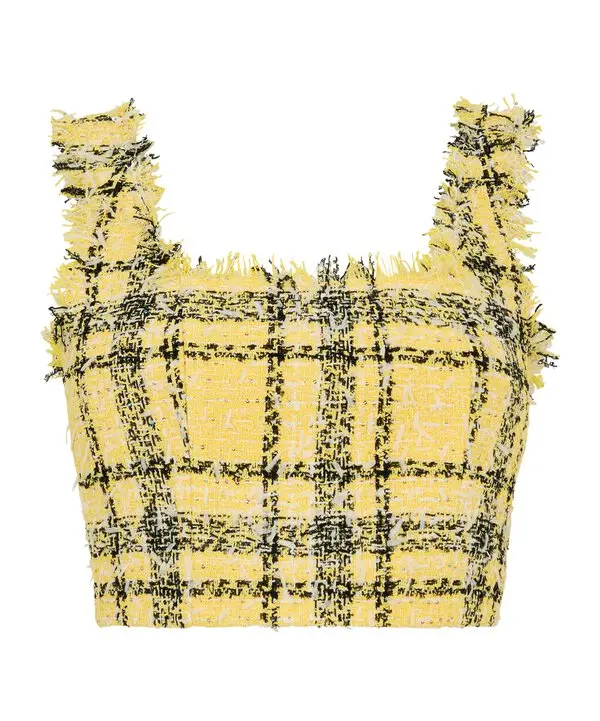 Balmain Check Tweed Cropped Camisole
