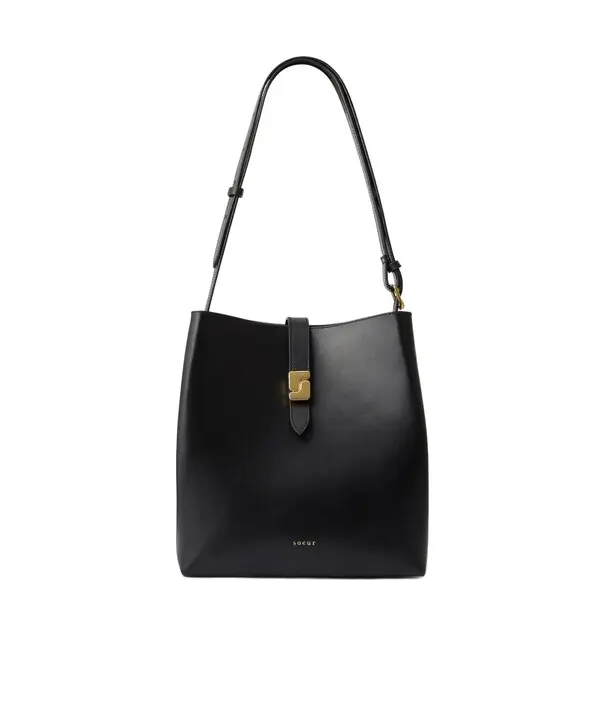 Soeur Minimalist Bucket Bag - Black