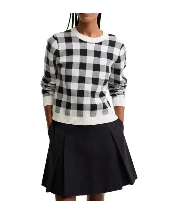 Barbour Crew Neck Checked Sweater