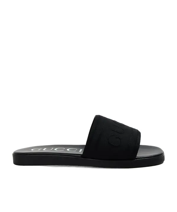Gucci Flat Slip-on Sandals With Embossed Logo