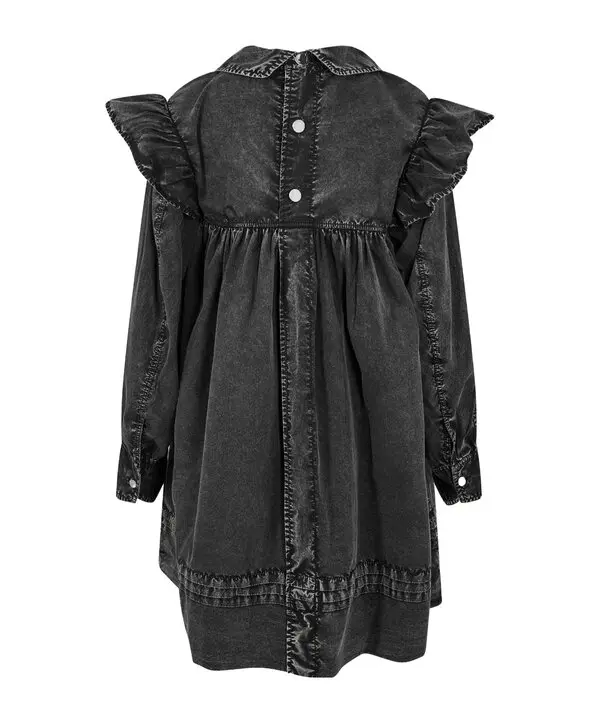 GANNI Oversized Tunic Dress With Ruffled Shoulders