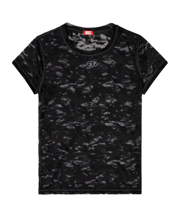 DIESEL® Short Sleeve Lace T-shirt - Black