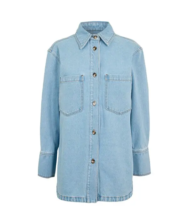 JOSEPH Button-down Denim Shirt - Ice-blue