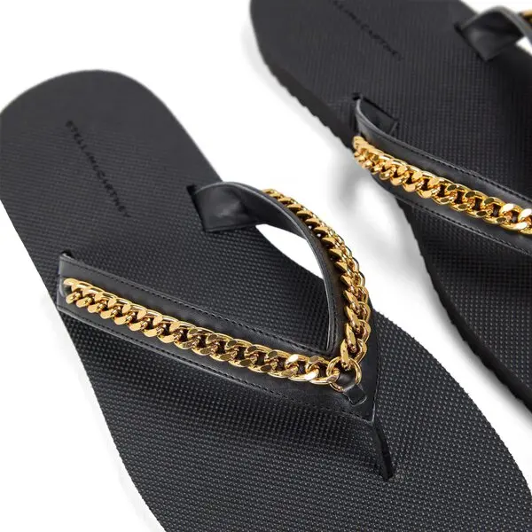 Stella McCartney Chain Accent Flip Flops