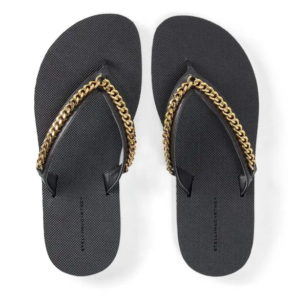 Stella McCartney Chain Accent Flip Flops