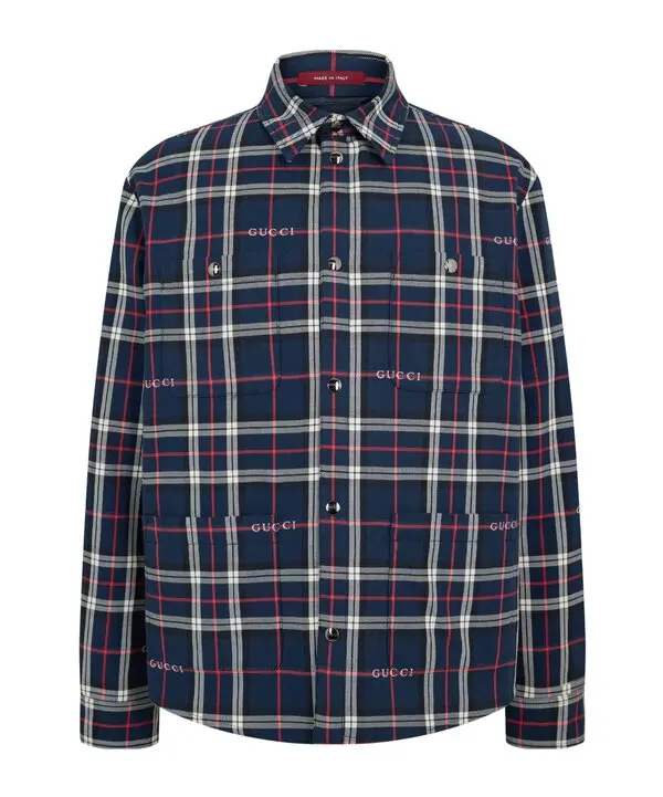Gucci Plaid Logo Bomber Jacket