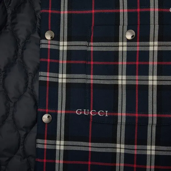 Gucci Plaid Logo Bomber Jacket