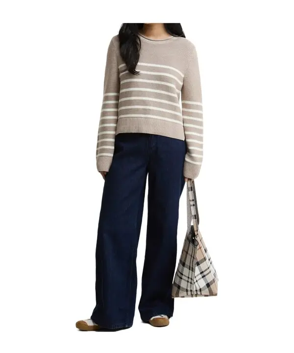 Barbour Striped Crew Neck Fine Knit Sweater