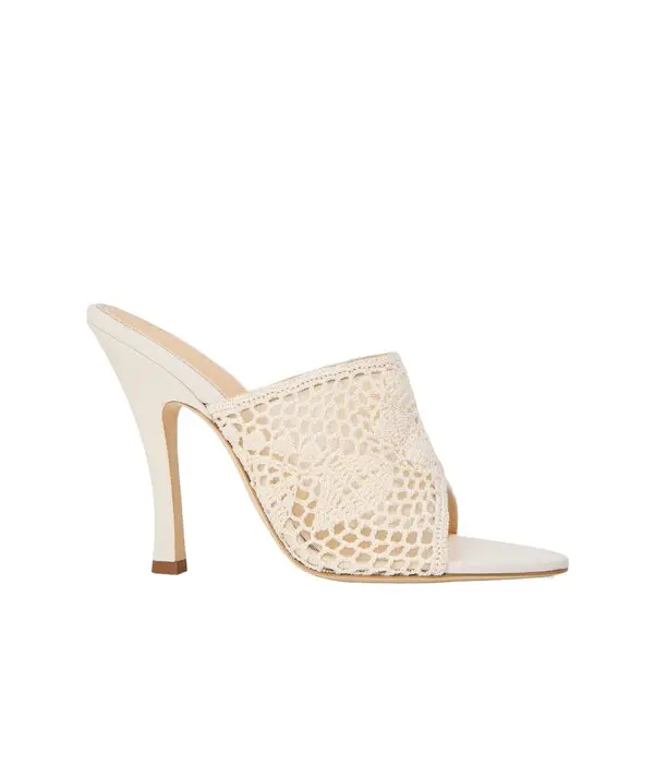 Magda Butrym Crochet Heeled Mules - Nude