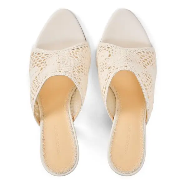 Magda Butrym Crochet Heeled Mules - Nude