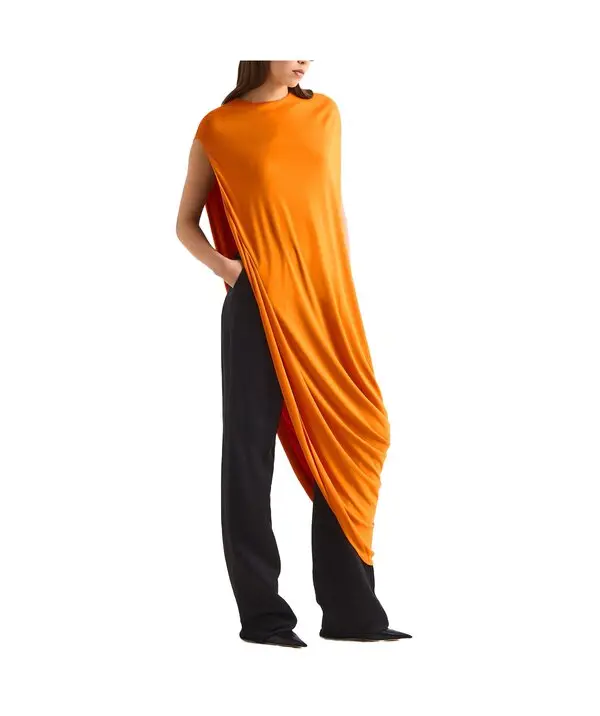 TOM FORD Sleeveless Tunic Top With Draped Hem