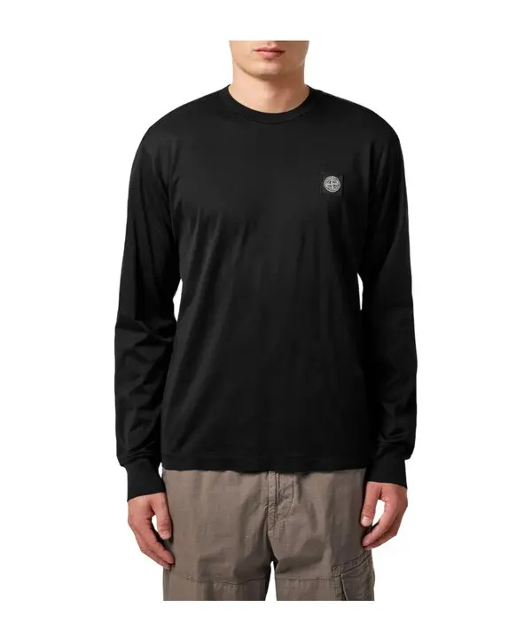 Stone Island Pure Cotton Crew Neck T-shirt - Black
