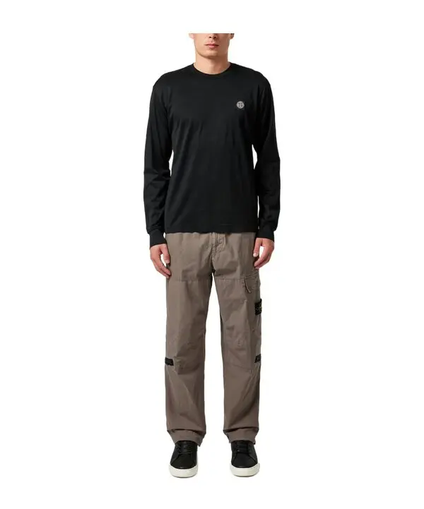 Stone Island Pure Cotton Crew Neck T-shirt - Black