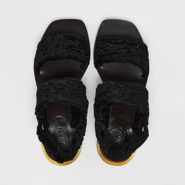 Gucci Low-heeled Sandals With Textured Straps