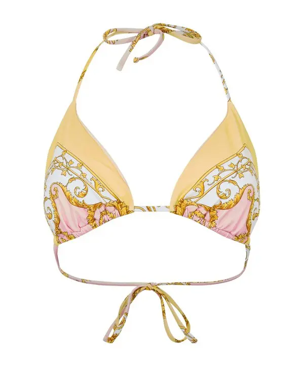 Versace Color-block Halterneck Bikini Top - Nude