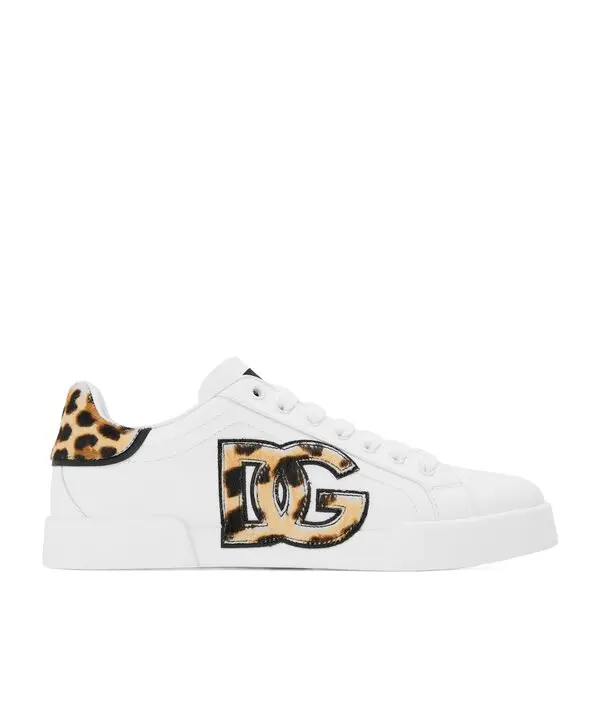 Dolce & Gabbana Logo Detail Round Toe Sneakers - White
