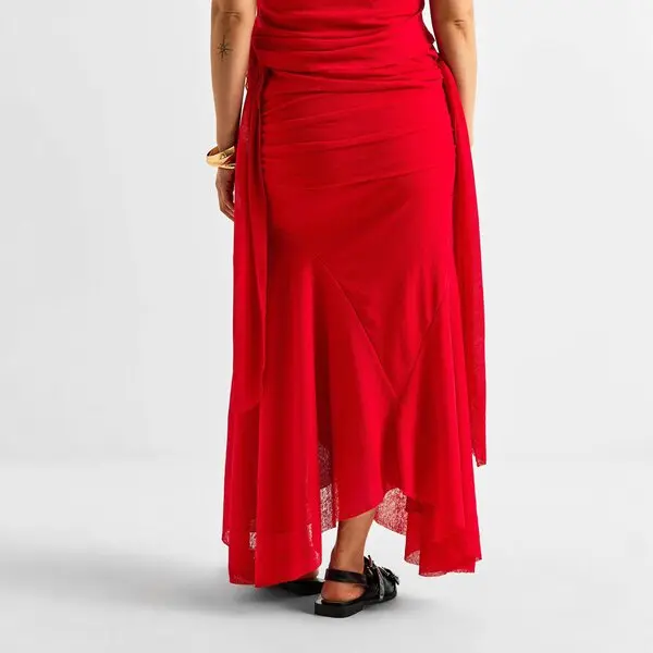 GANNI Draped Jersey Skirt