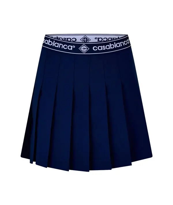 Casablanca Pleated Mini Skirt With Logo Waistband