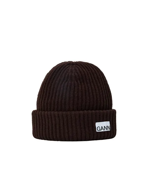 GANNI Ribbed Wool Beanie