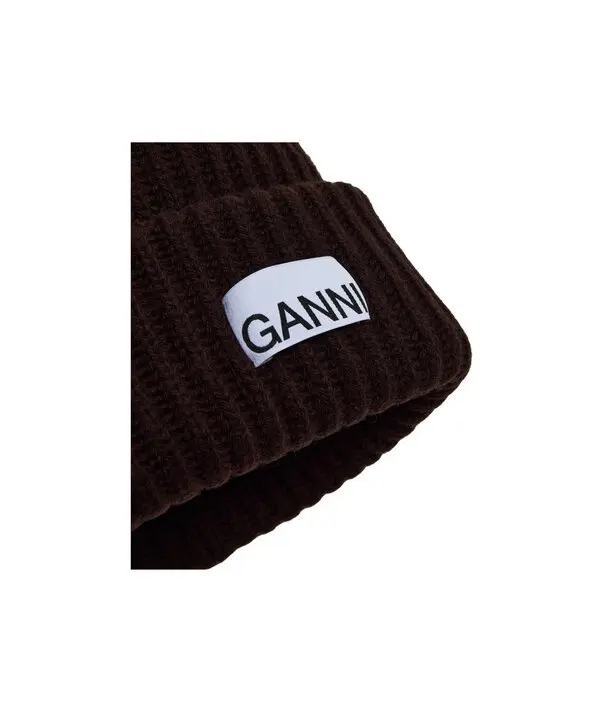 GANNI Ribbed Wool Beanie