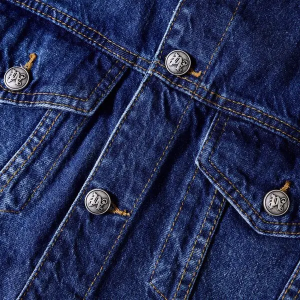 Palm Angels Denim Jacket With Hood And Logo Detail