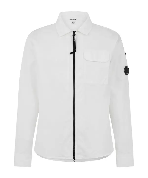 C.P. COMPANY Cotton Long Sleeve Overshirt - White
