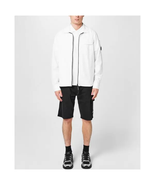 C.P. COMPANY Cotton Long Sleeve Overshirt - White