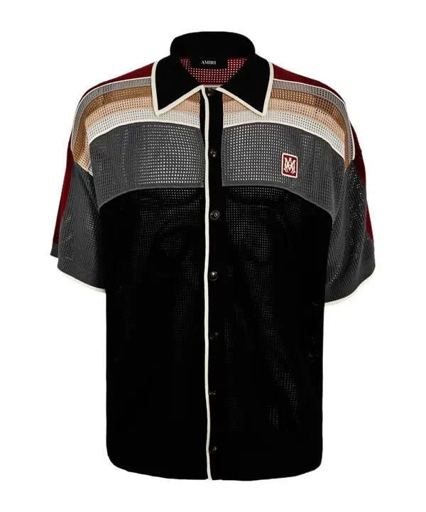 Amiri Knitted Short Sleeve Top - Black