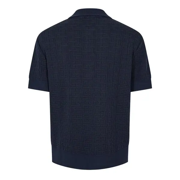 Balmain Mono Short Sleeve Polo Shirt