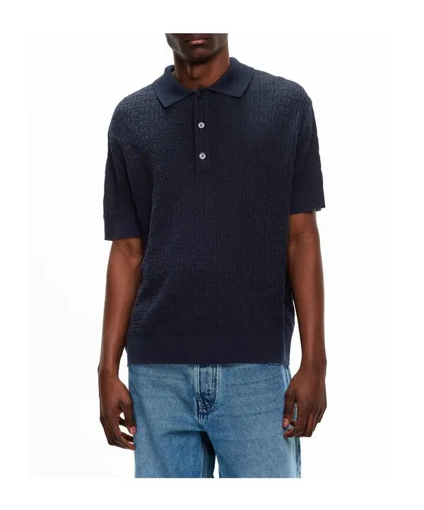 Balmain Mono Short Sleeve Polo Shirt