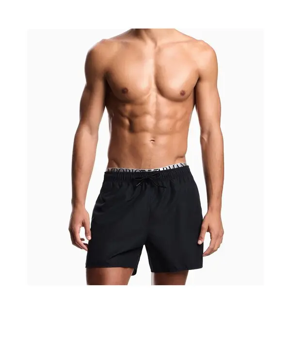Emporio Armani Logo Waistband Swim Shorts