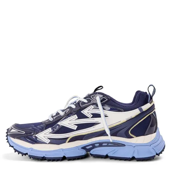 Off-White Low-top Athletic Sneakers With Heel Tab - Blue