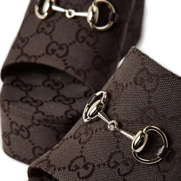 Gucci Horsebit Platform Wedge Sandals