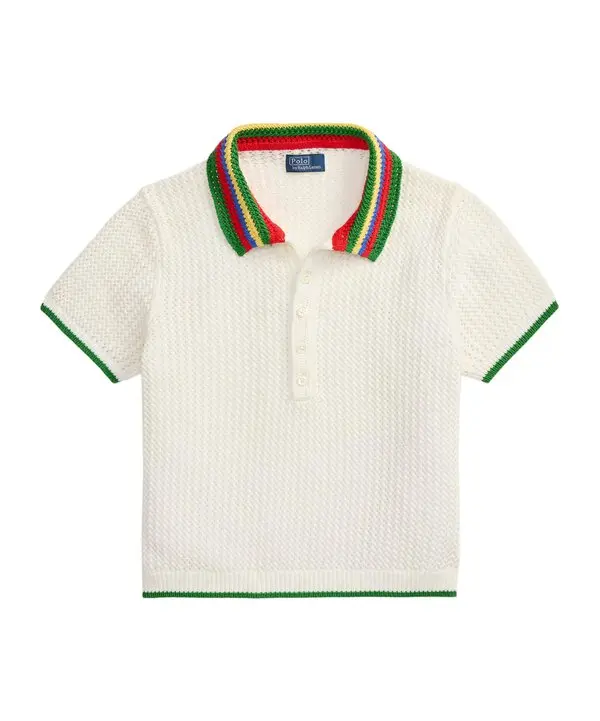 Polo Ralph Lauren Crocheted Short Sleeve Polo Shirt