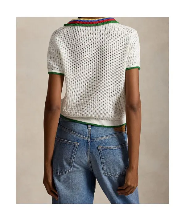 Polo Ralph Lauren Crocheted Short Sleeve Polo Shirt