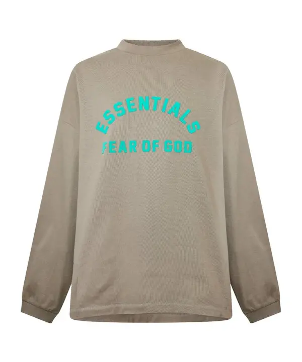 Fear Of God Logo Long Sleeve T-shirt - Nude