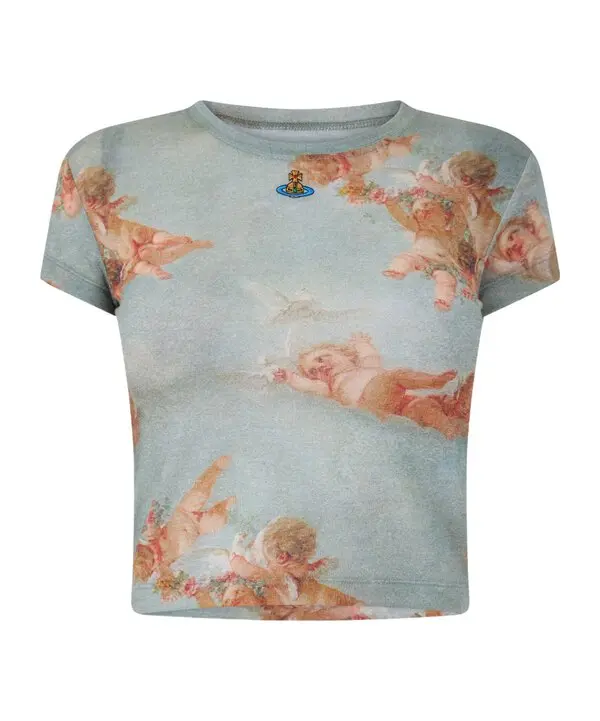 VIVIENNE WESTWOOD Printed Short-sleeve Fitted T-shirt - Cherubs