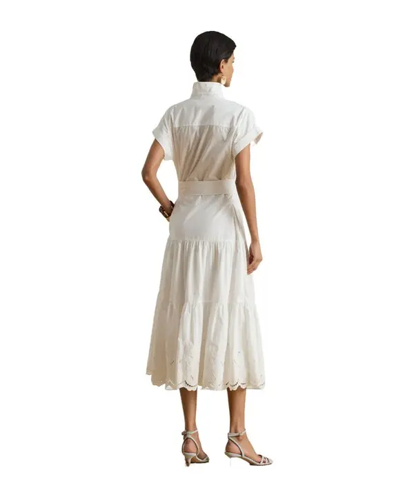 Ralph Lauren Cotton Shirt Dress With Tiered Hem