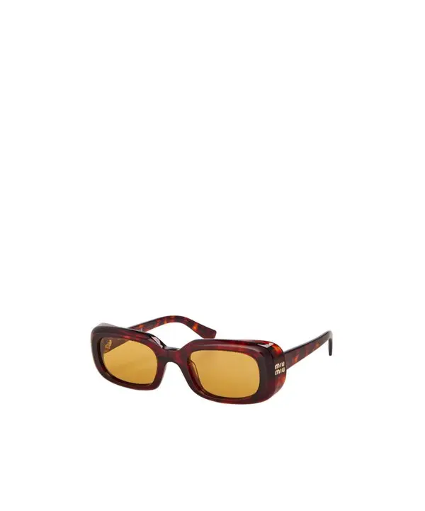 Miu Miu Vintage Tortoiseshell Narrow Rectangular Sunglasses - Brown
