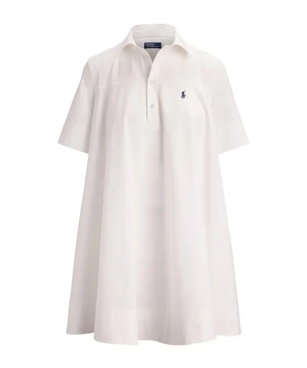 Polo Ralph Lauren Shirt Dress With Embroidered Logo - White